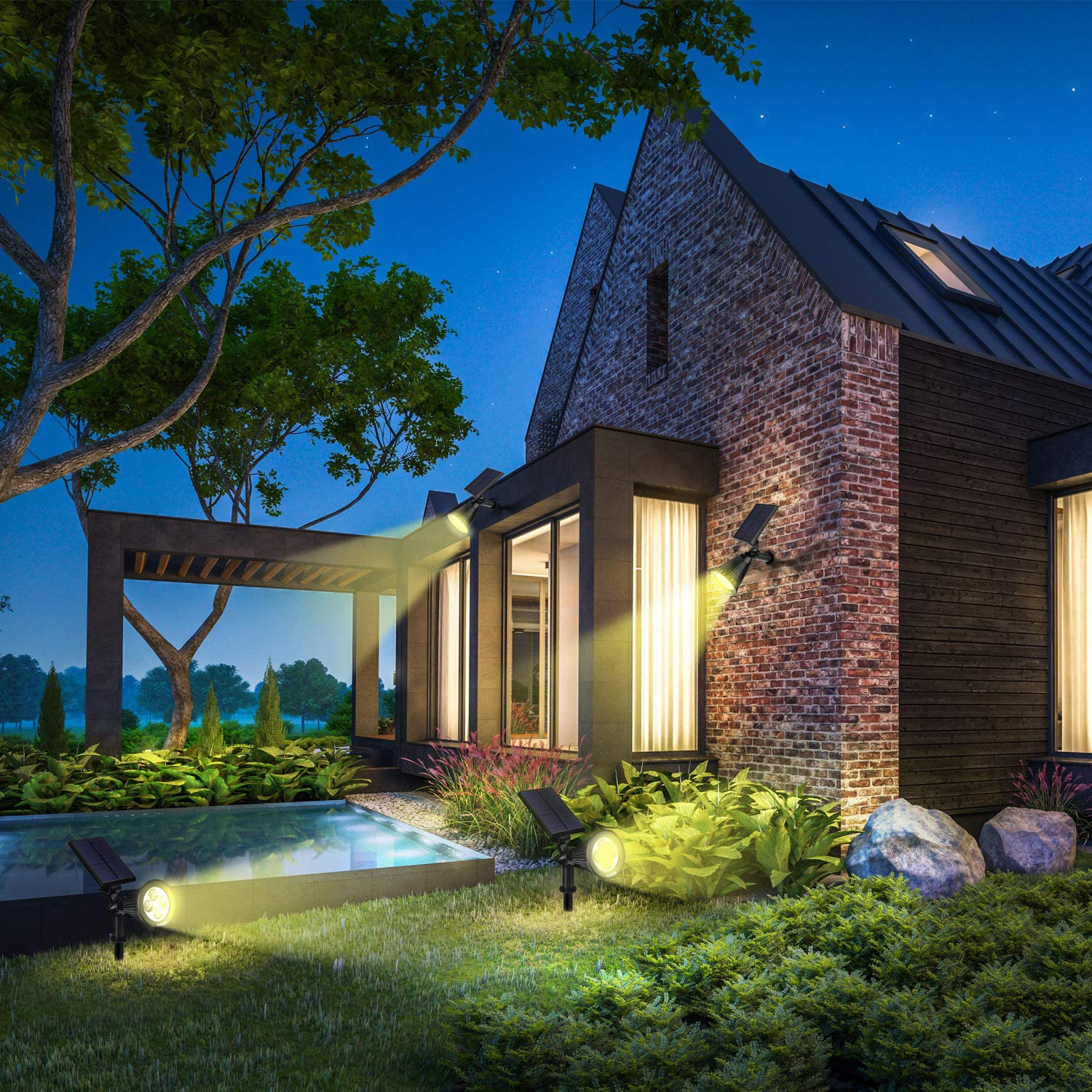 Landscape courtyard spotlight garden lights