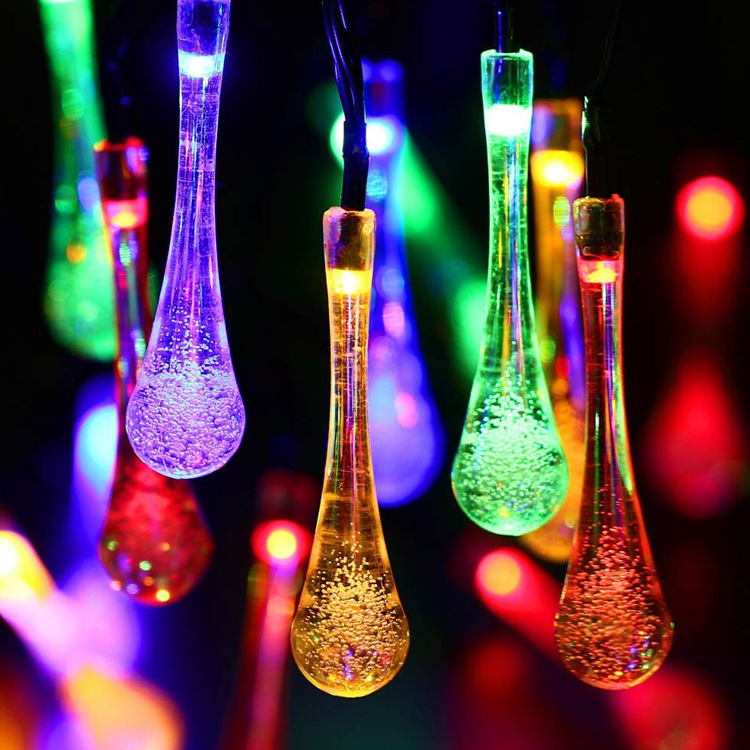 Solar outdoor christmas water drop lights